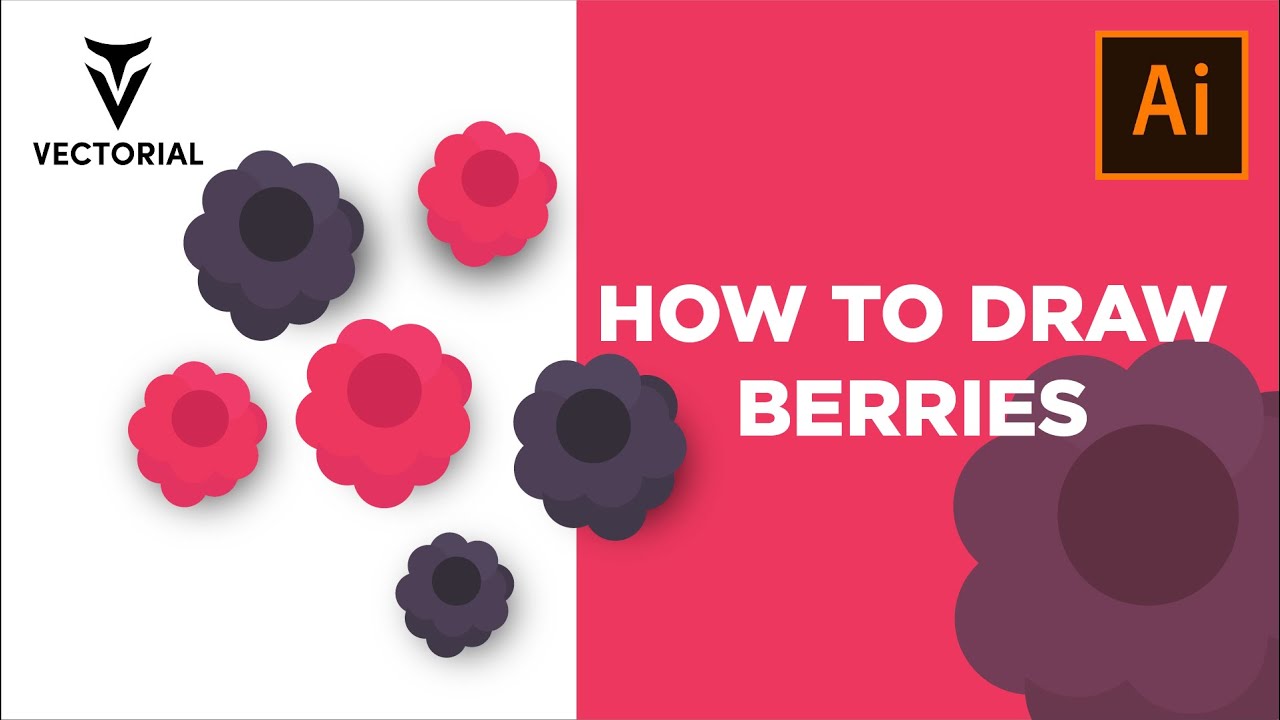 How to draw Berries in Adobe Illustrator - Step by step tutorial