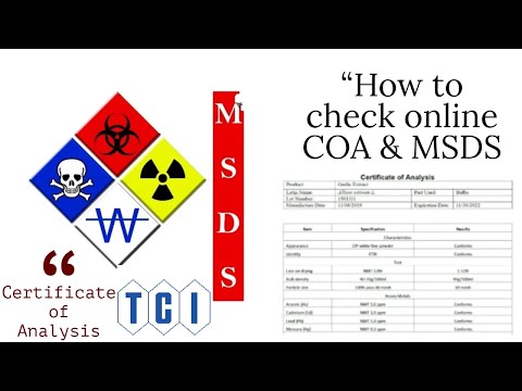 How to check the chemical Certificate of Analysis, Safety Data Sheet from TCI I TCI Chemicals