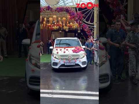 Akash Ambani leave in a decorated car for Anant Ambani & Radhika Merchant’s wedding venue😍 #shorts