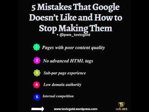 5 mistakes that google doesn't like and how to stop making them