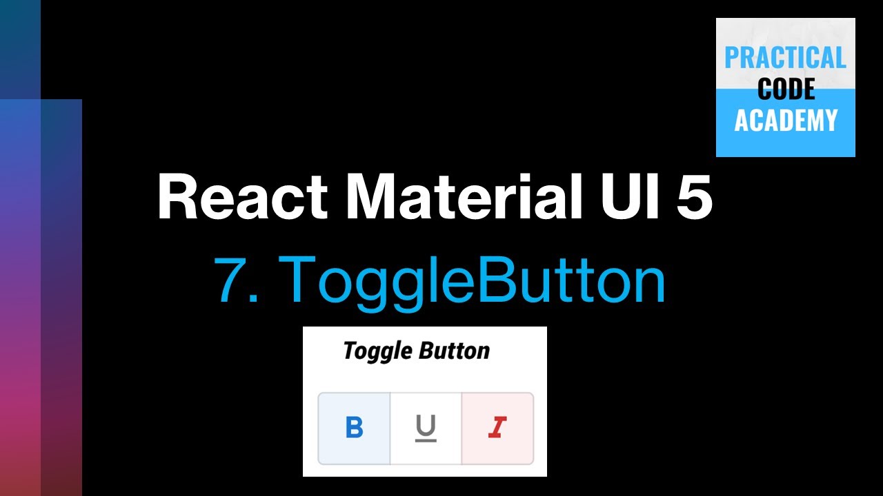 React Material UI 5 7-Toggle Buttons