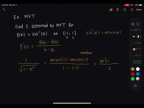 Example of Mean Value Theorem