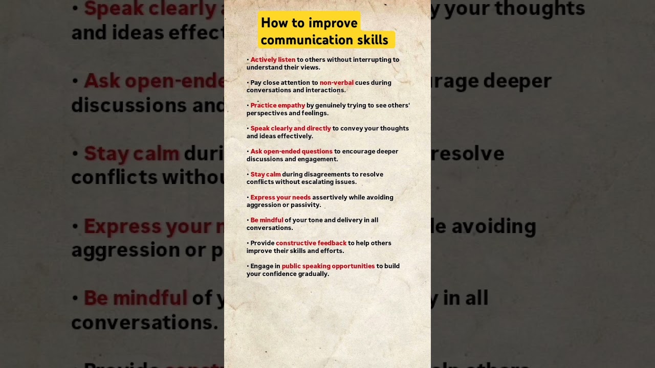 How to improve communication skills #motivation #youtubeshorts