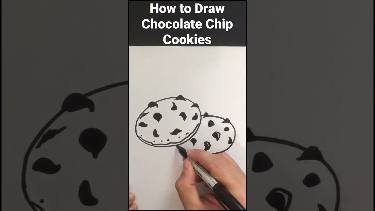 Super Easy Way to Draw Chocolate Chip Cookies - You can draw this! ✍️🍪😋