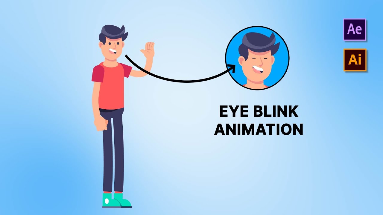 2d Eye Blink Loop Animation After effect tutorial