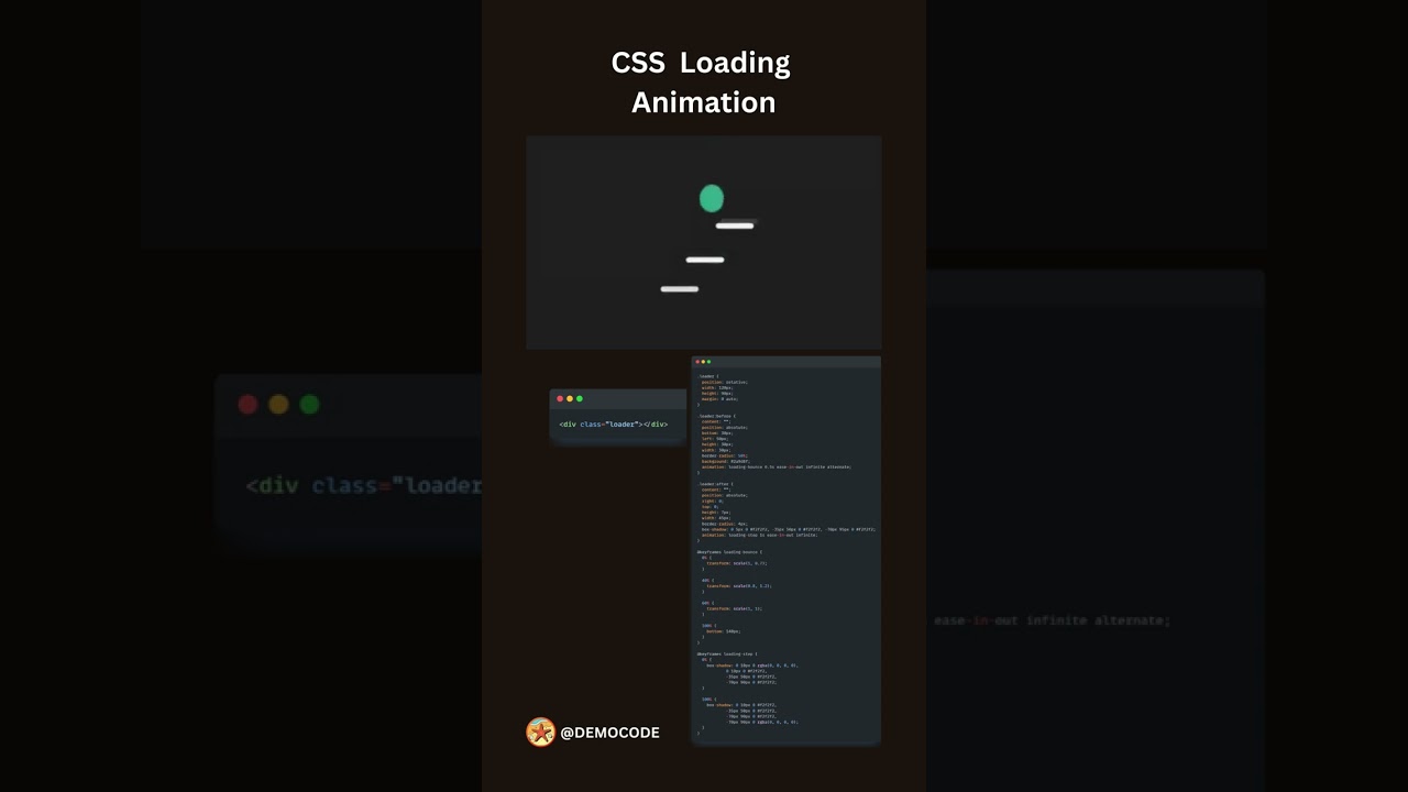 CSS Loading Animation || #animation #css #threejs #coding #developer #loadinganimation #designs