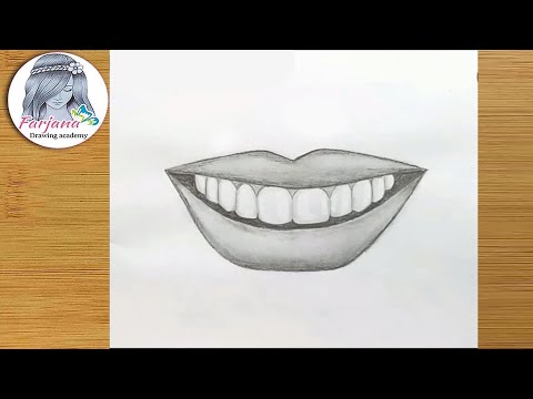 Smile lips sketch for Beginners/ EASY WAY TO DRAW SMILE LIPS