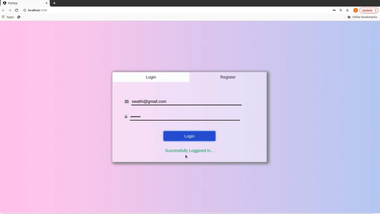Login & Registration form using Reactive forms in Angular