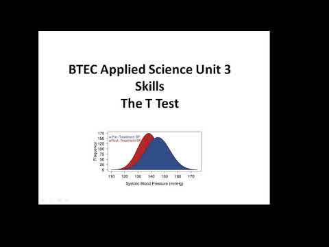 BTEC Applied Science: Skills The T Test