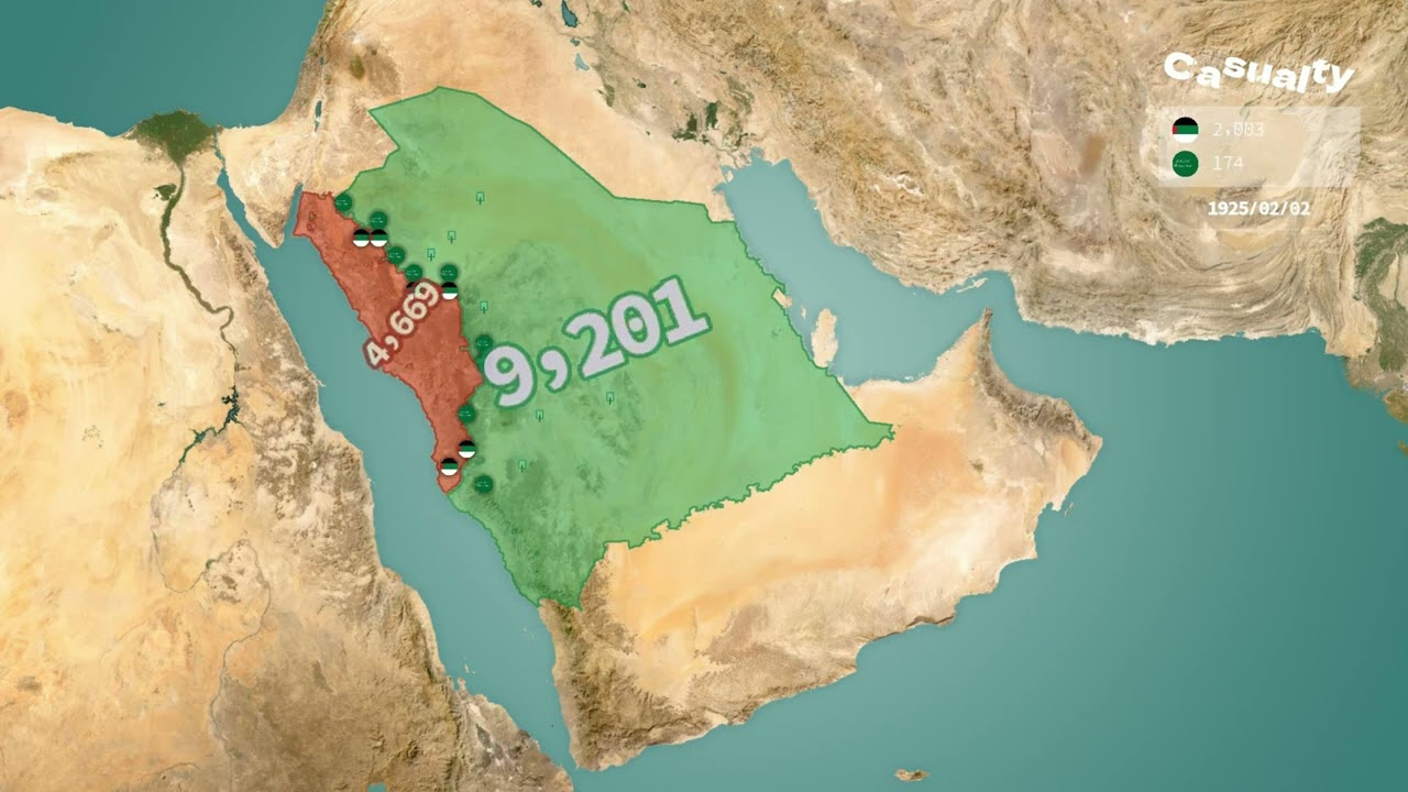 Saudi conquest of Hejaz (1924-1925) using Google Maps