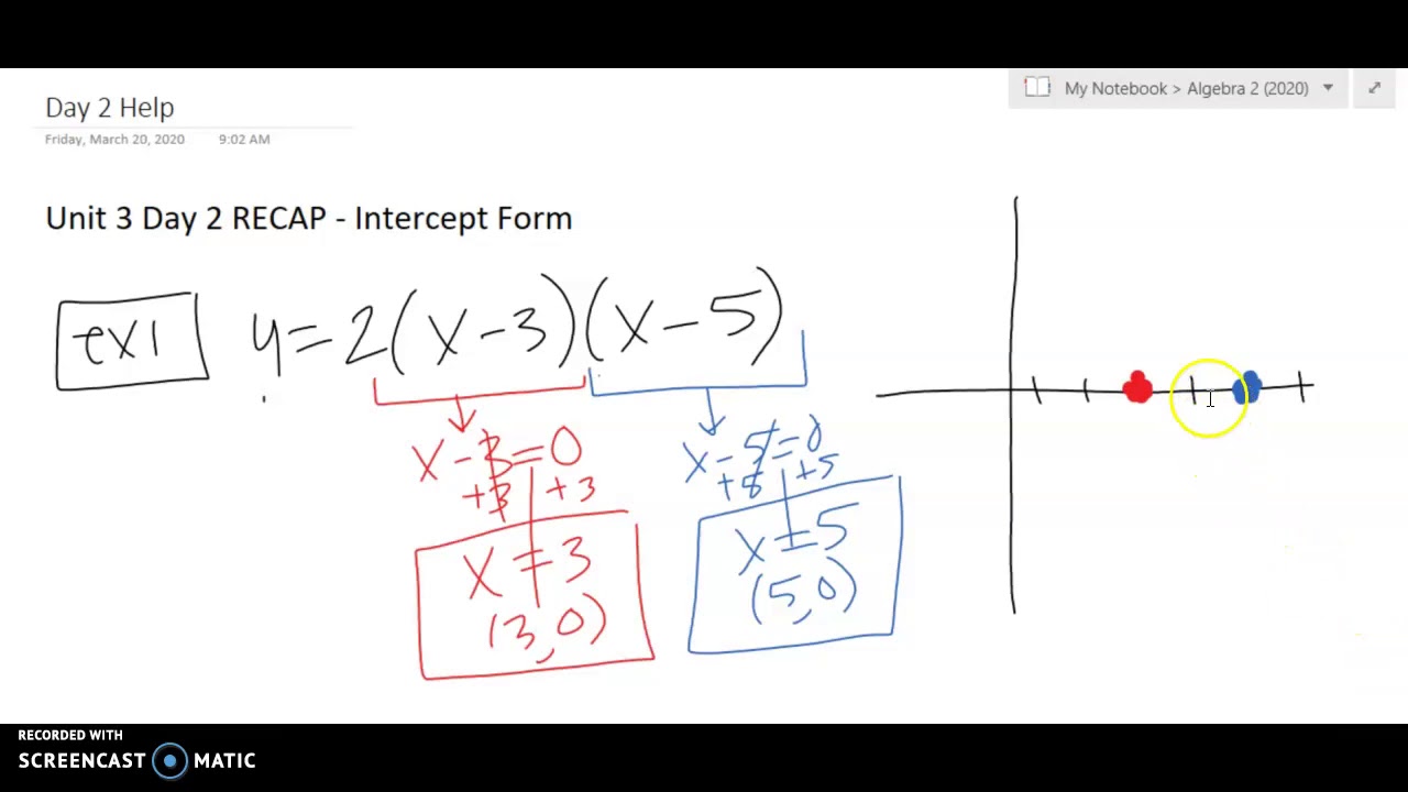 Algebra 2 - Unit 3 Day 2 help