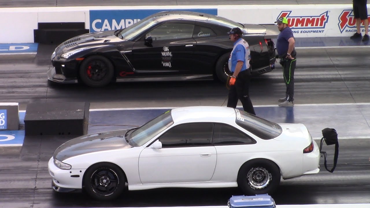 2JZ Nissan 240SX Drags Turbo Corvette, Two GT-Rs, Absolute Destruction ...