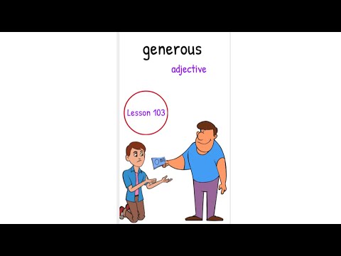 Generous -Today's English Lesson - Word of the Day / Grow your Vocabulary // #SHORTS