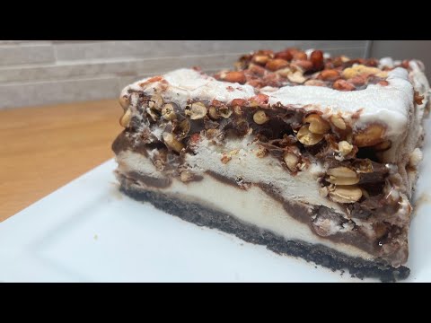 Buster Bar Copycat Ice Cream Cake