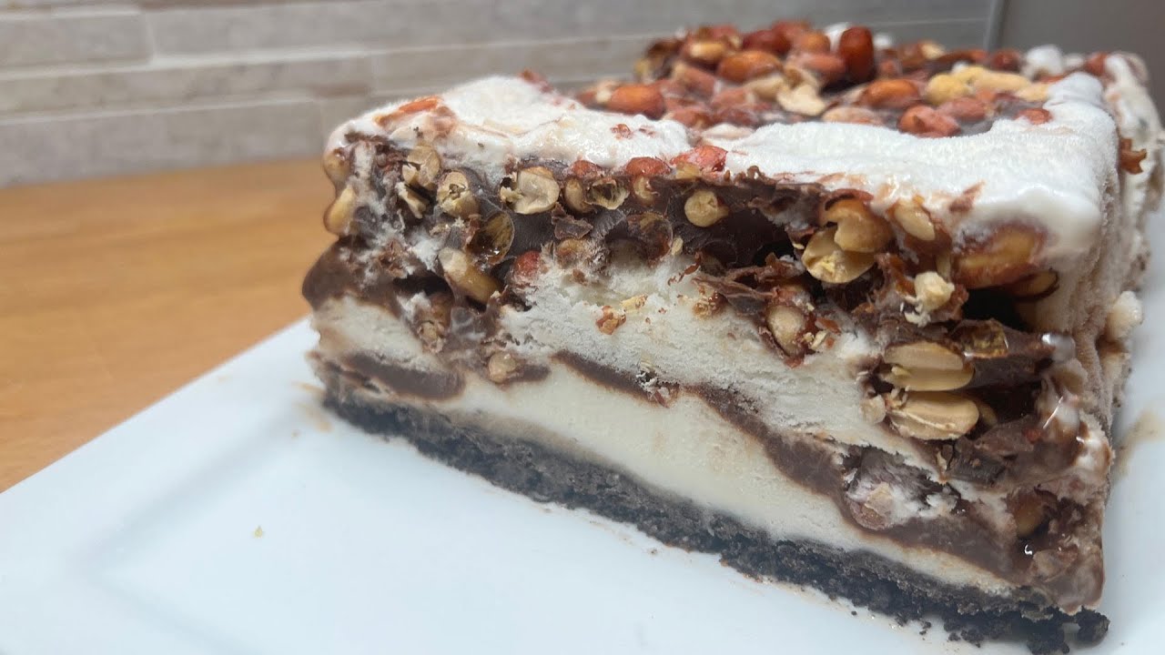 Buster Bar Copycat Ice Cream Cake