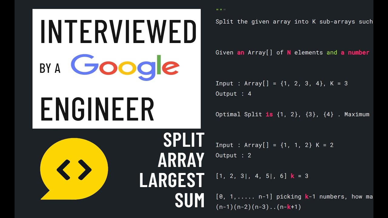 Split Array Largest Sum (Python Interview)