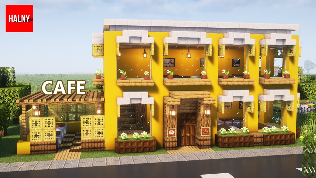 How to build a cafe in MINECRAFT - Minecraft Builders