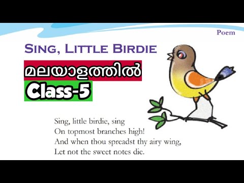 Sing Little Birdie in Malayalam class 5 English textbook lesson Malayalam translation easy