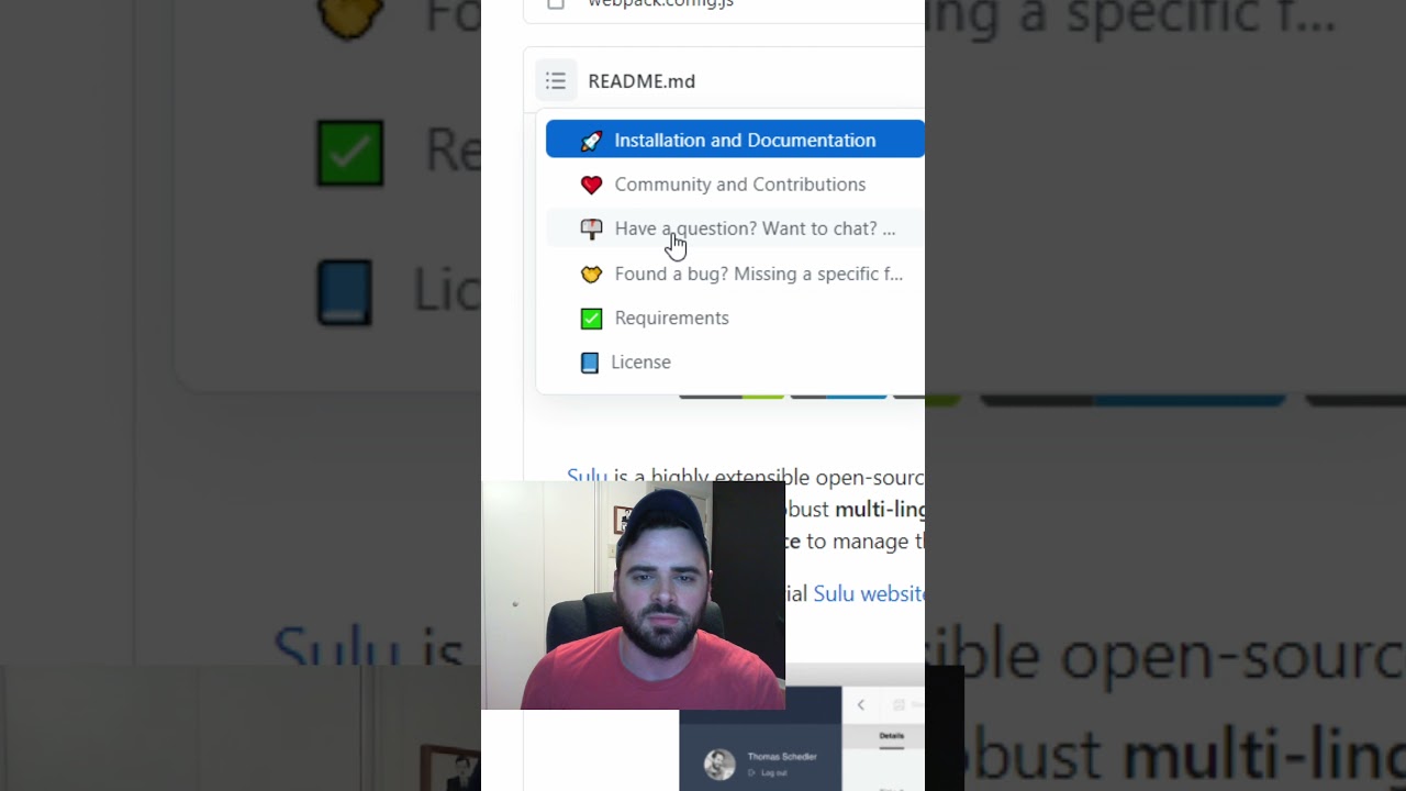 GitHub readme TOC menu