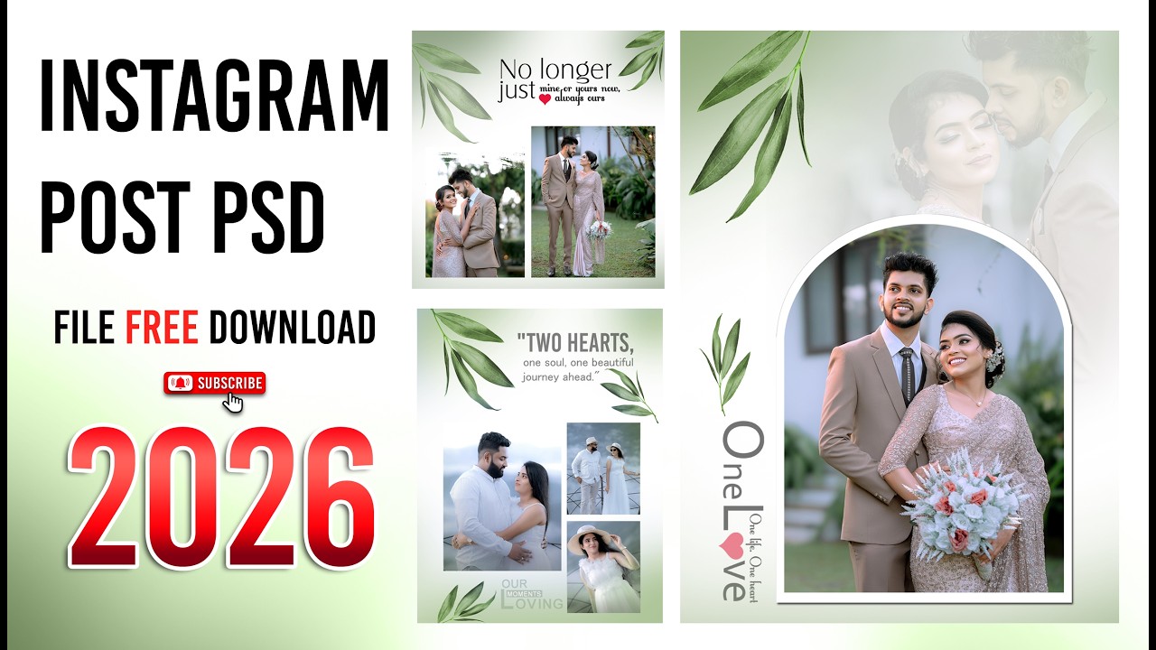 FREE Instagram Wedding PSD Templates 😍 2026 Editable Files