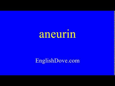 How to pronounce aneurin in American English.