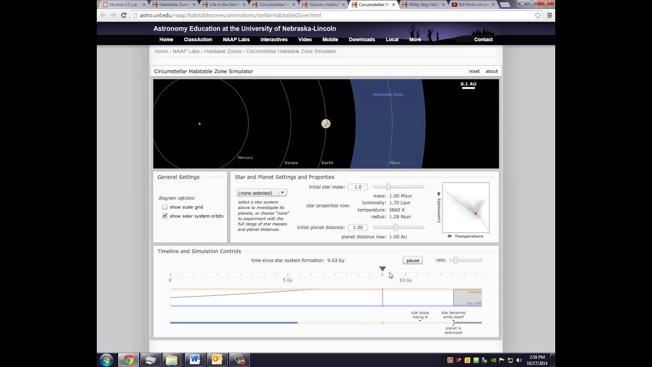 PHY1114 -- Module 12 lab activity (Habitable Zones) video tutorial