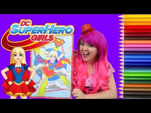 Coloring Supergirl DC Super Hero Girls GIANT Coloring Book Page Colored Pencil | KiMMi THE CLOWN