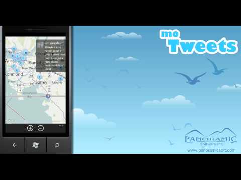 moTweets for Windows Phone 7 - Using Near Me - Panoramic Software Inc.