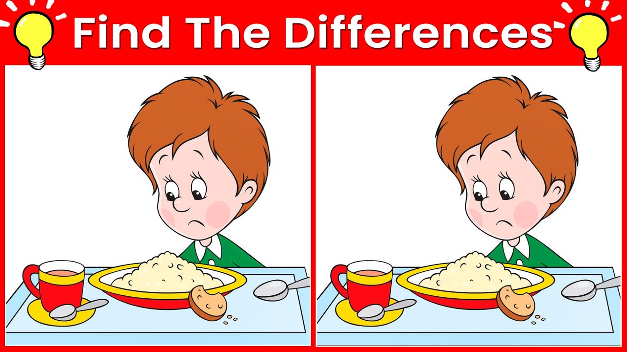 Find The Difference  Boy at dinner Royalty Free Vector Image
