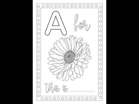 Alphabet Coloring Pages Printable Flower Alphabet Coloring Pages Instant Download