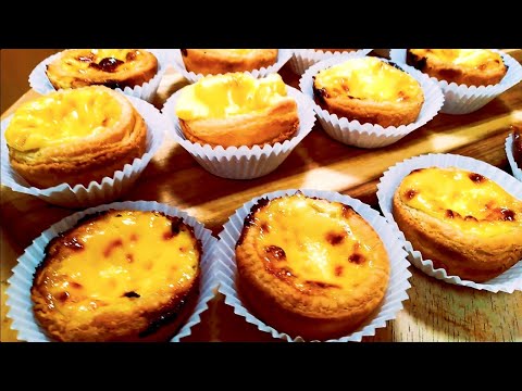 Portuguese Egg Tart Recipe/Pastel de Nata/Puff Pastry from Scratch/Flaky Creamy Custard Tart/