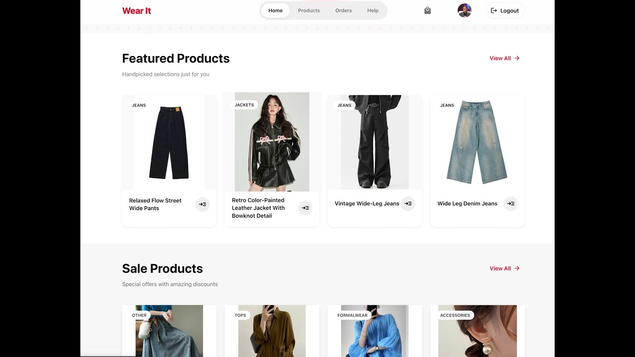 Full-Stack E-Commerce Project Demo | Wear-It (React, Express.js, Docker)