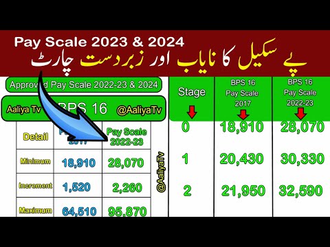 Pay Scale chart 2023 & 2024 Complete video || Approved Pay Scales 2022 & 2023 || Aaliya Tv