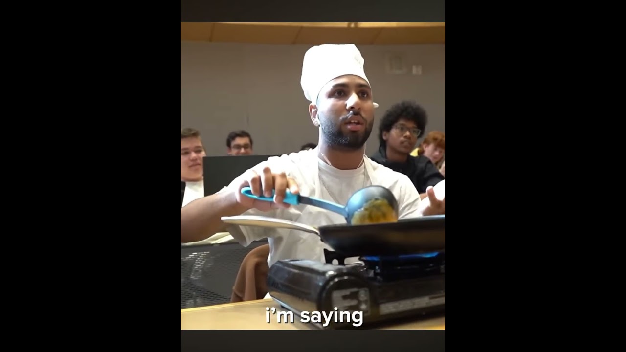 Making butter chicken in a college class 👍