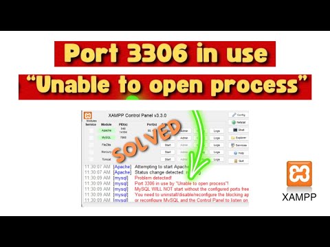 Port 3306 is in use by "Unable to open process"! | XAMPP Error Solved in 2 mins