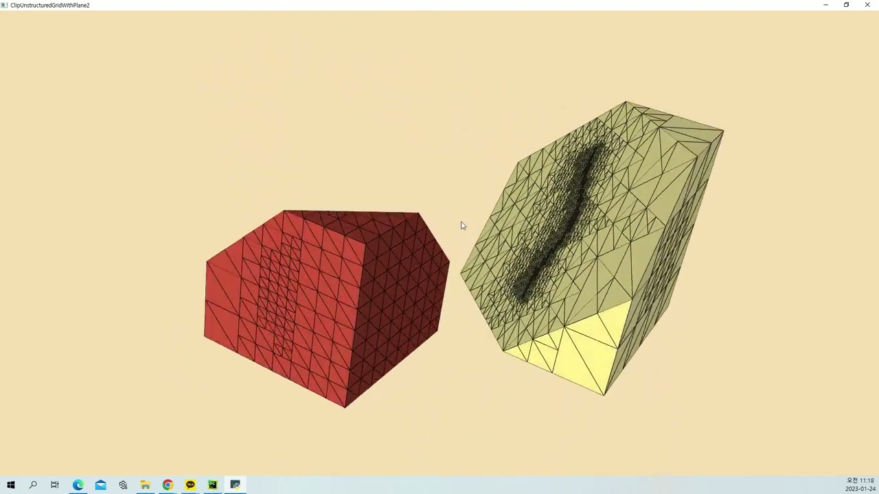 VTK Python Example - ClipUnstructuredGridWithPlane2