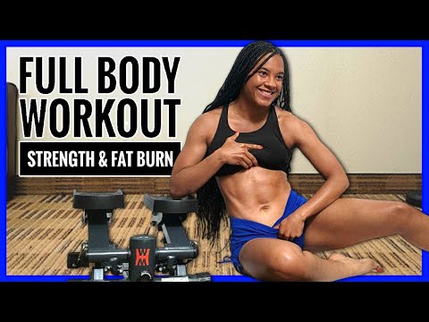 30 Min Full Body Fat Burning Mini Stepper Workout with Resistance Bands