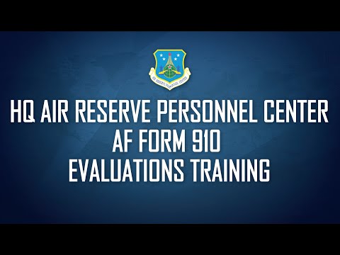 Evaluations Training AF Form 910