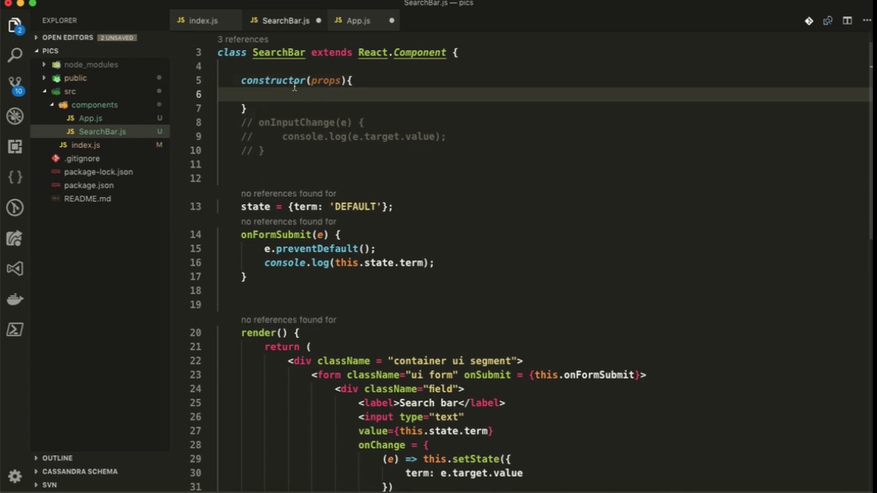 Solve ReactJS Error - 'state' undefined