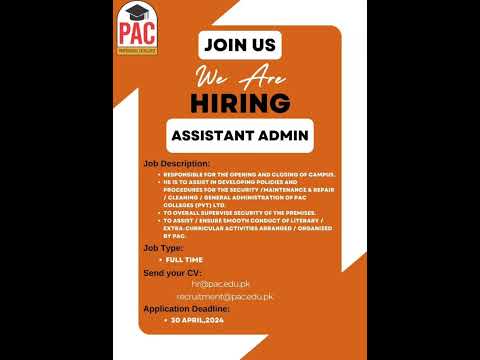 Assistant Admin | jobs 2024 | job seekers | New Opportunities