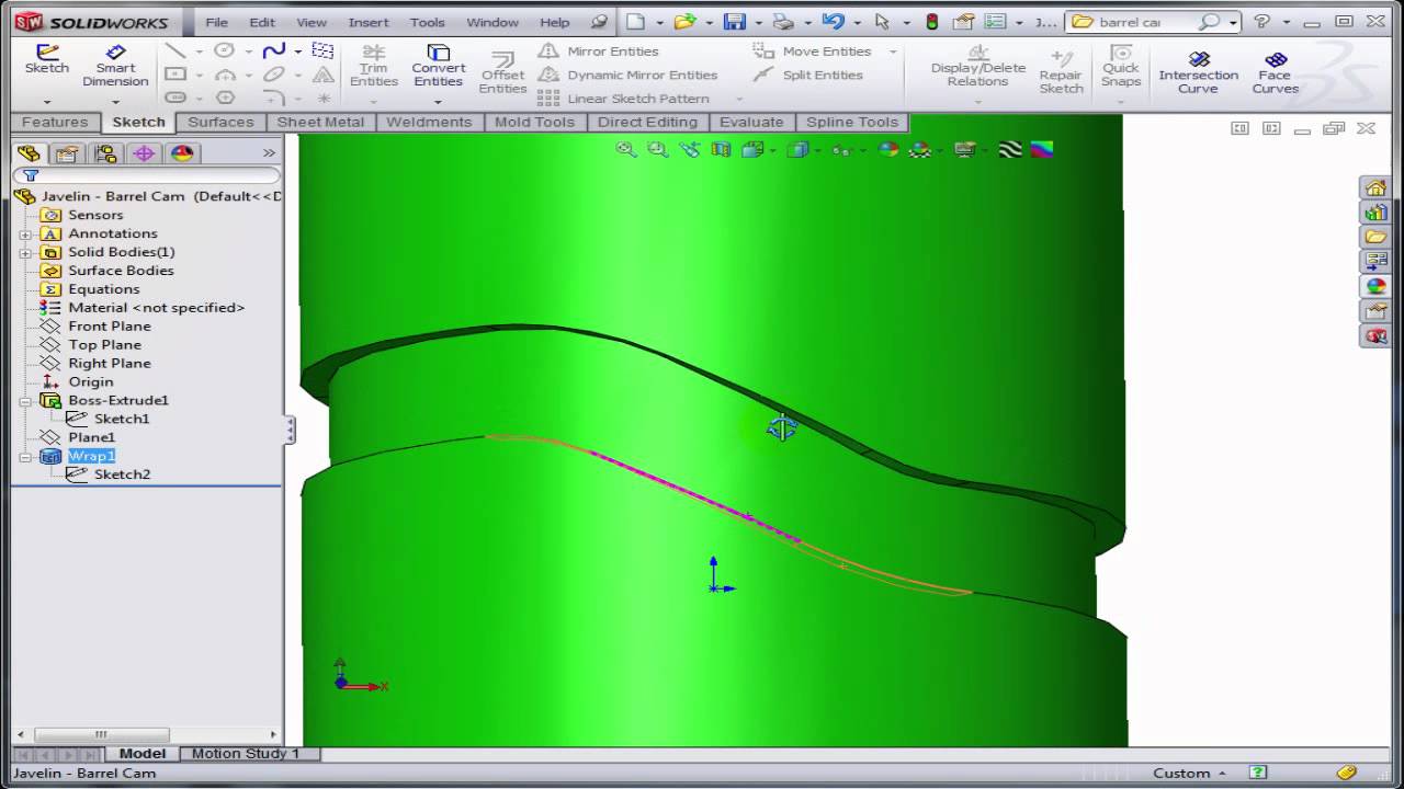 Model a Barrel Cam in SolidWorks