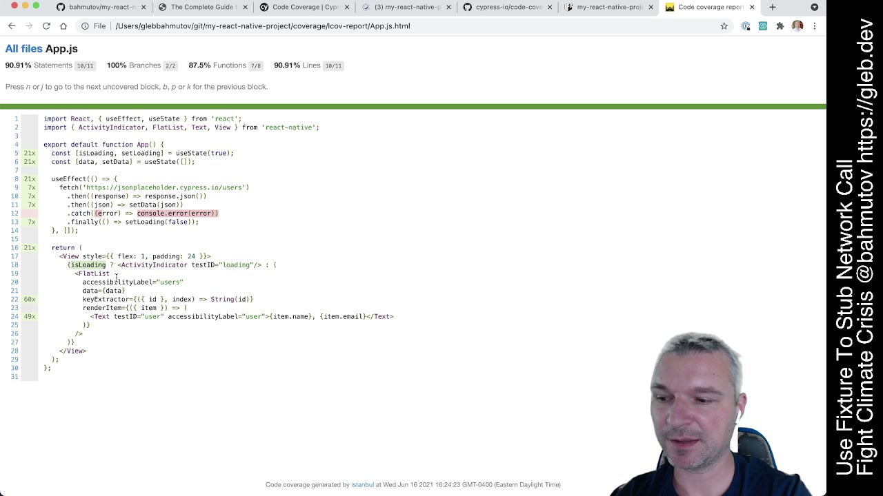 Adding Code Coverage To React Native Tests