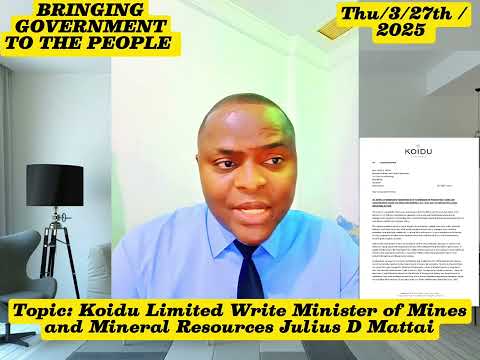 KOIDU LIMITED WRITE MINISTER OF MINES AND MINERAL RESOURCES