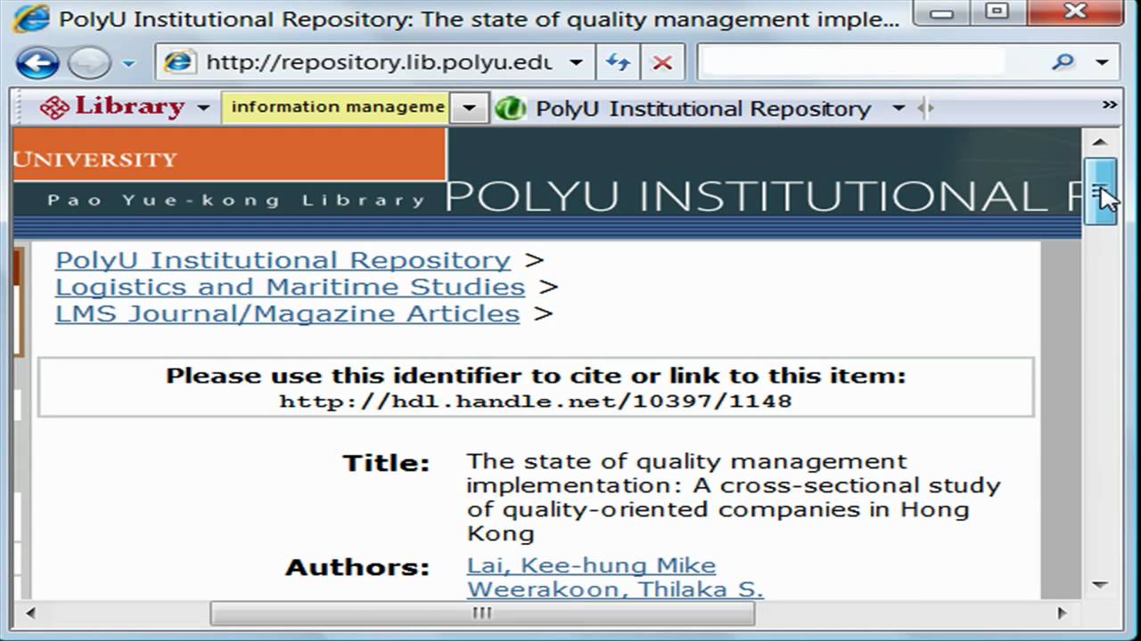 PolyU Library Toolbar