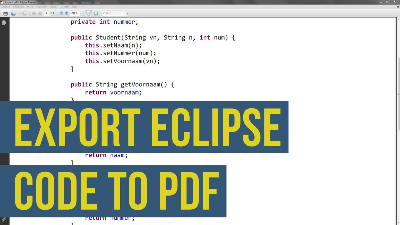How To Export Eclipse Java Code to PDF (Inc. syntax highlighting)