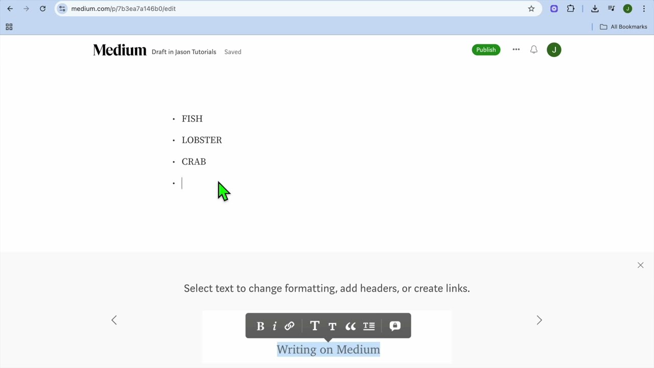 HOW TO ADD BULLET POINTS IN MEDIUM
