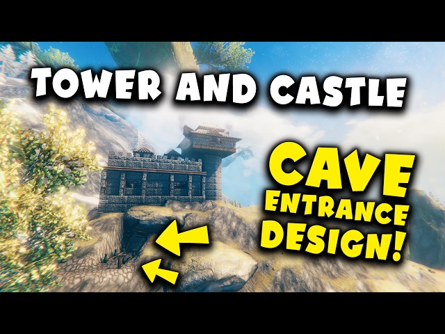 Tower and Castle | Cave Entrance Design! Valheim Build