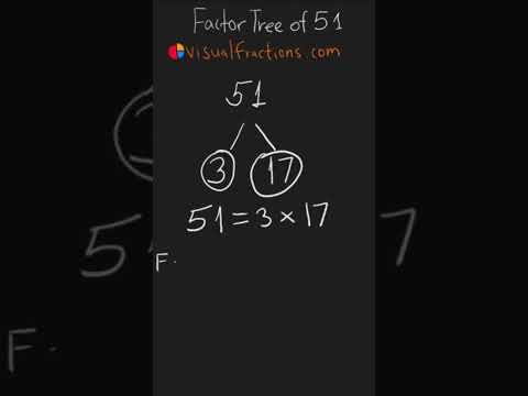 Factors of 51: Prime Factorization Using a Factor Tree #mathshorts #mathtricks #math #mentalmath