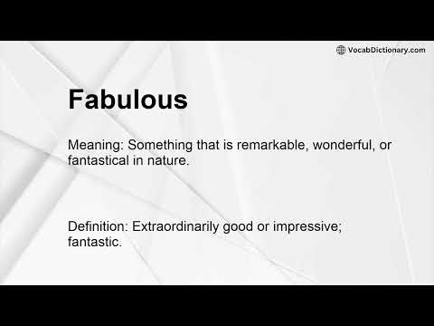 Fabulous Meaning