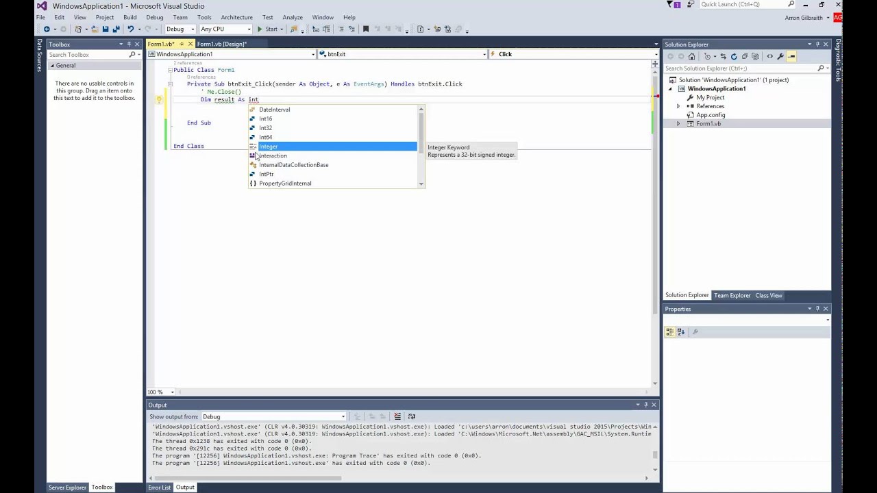MsgBox Function Visual Studio (VB)